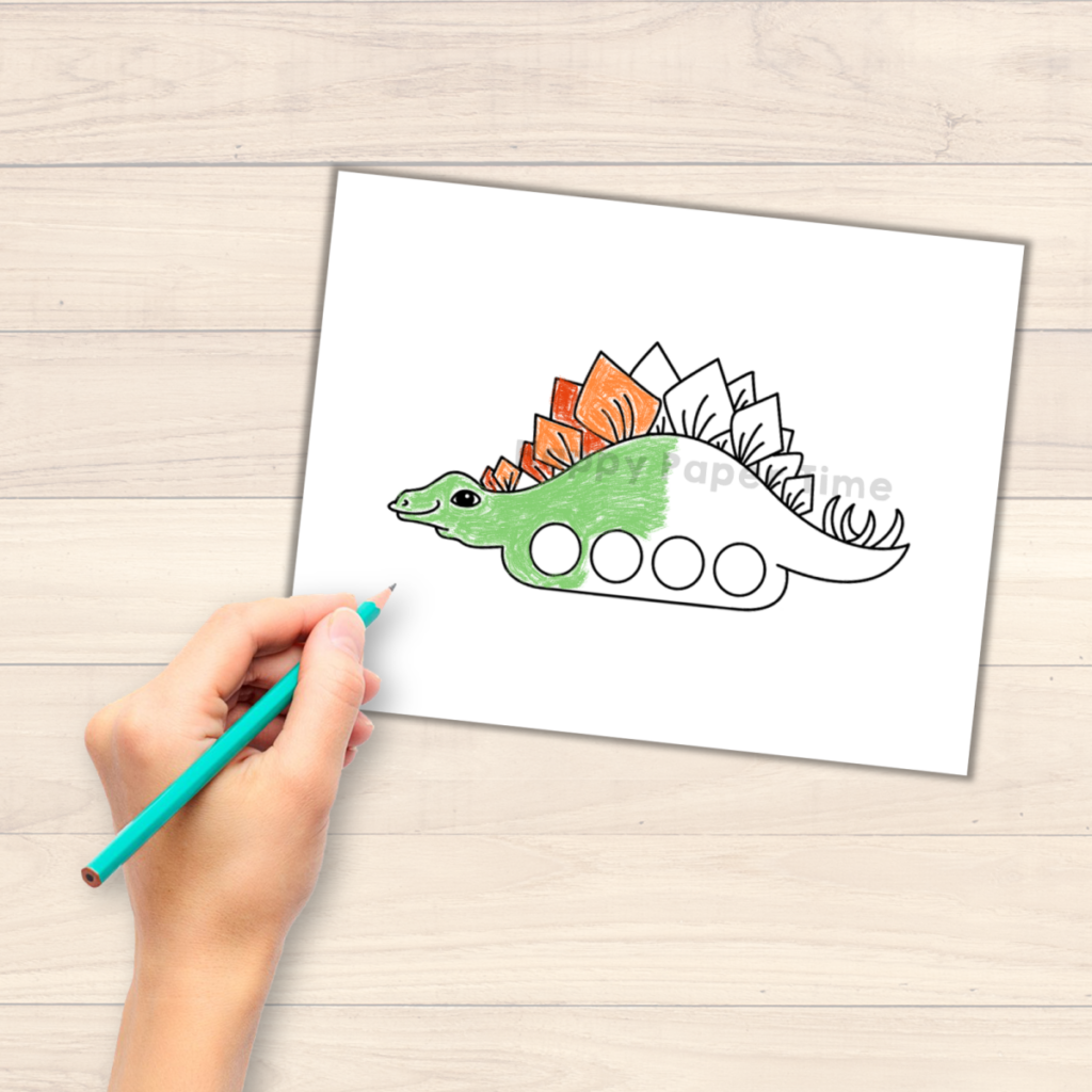 Stegosaurus Finger Puppet Printable Dinosaur Coloring Paper Craft ...