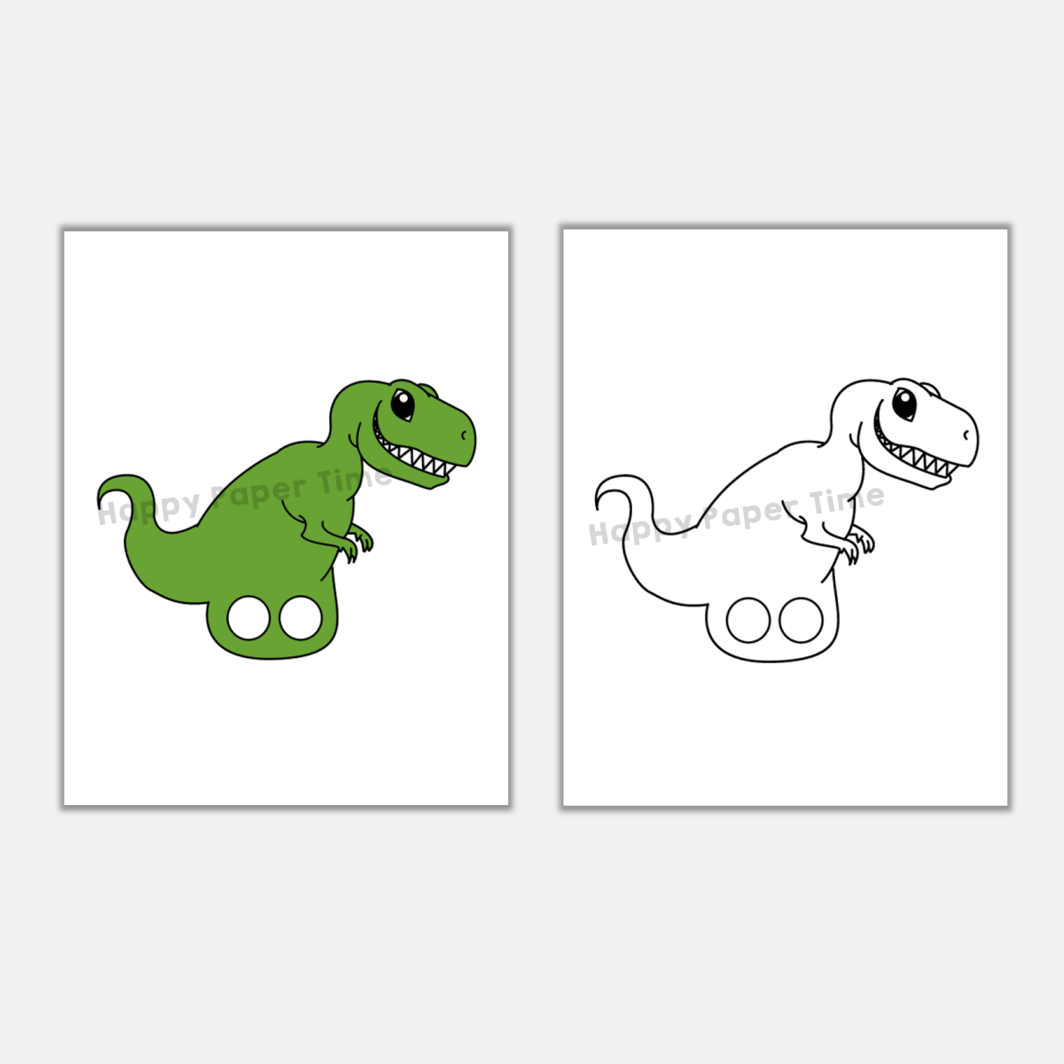 T-Rex Finger Puppet Printable Dinosaur Coloring Paper Craft Activity ...