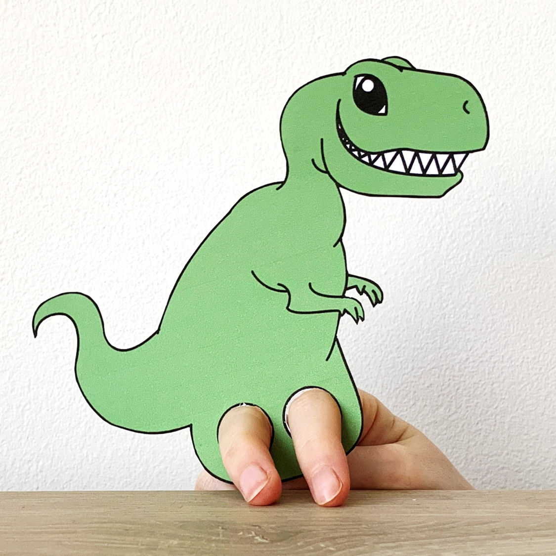 T-Rex Finger Puppet Printable Dinosaur Coloring Paper Craft Activity Play | Made By Teachers