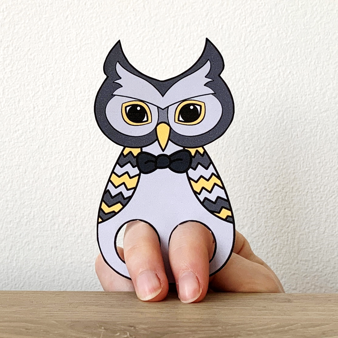 Owl Finger Puppet Printable Woodland Animal Coloring Paper Craft ...