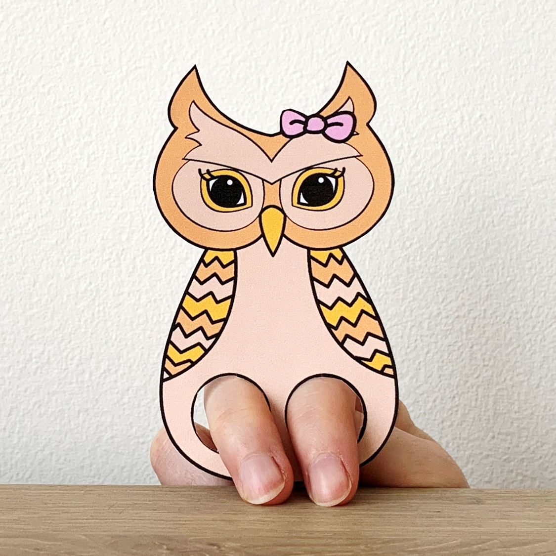 Owl Finger Puppet Printable Woodland Animal Coloring Paper Craft ...