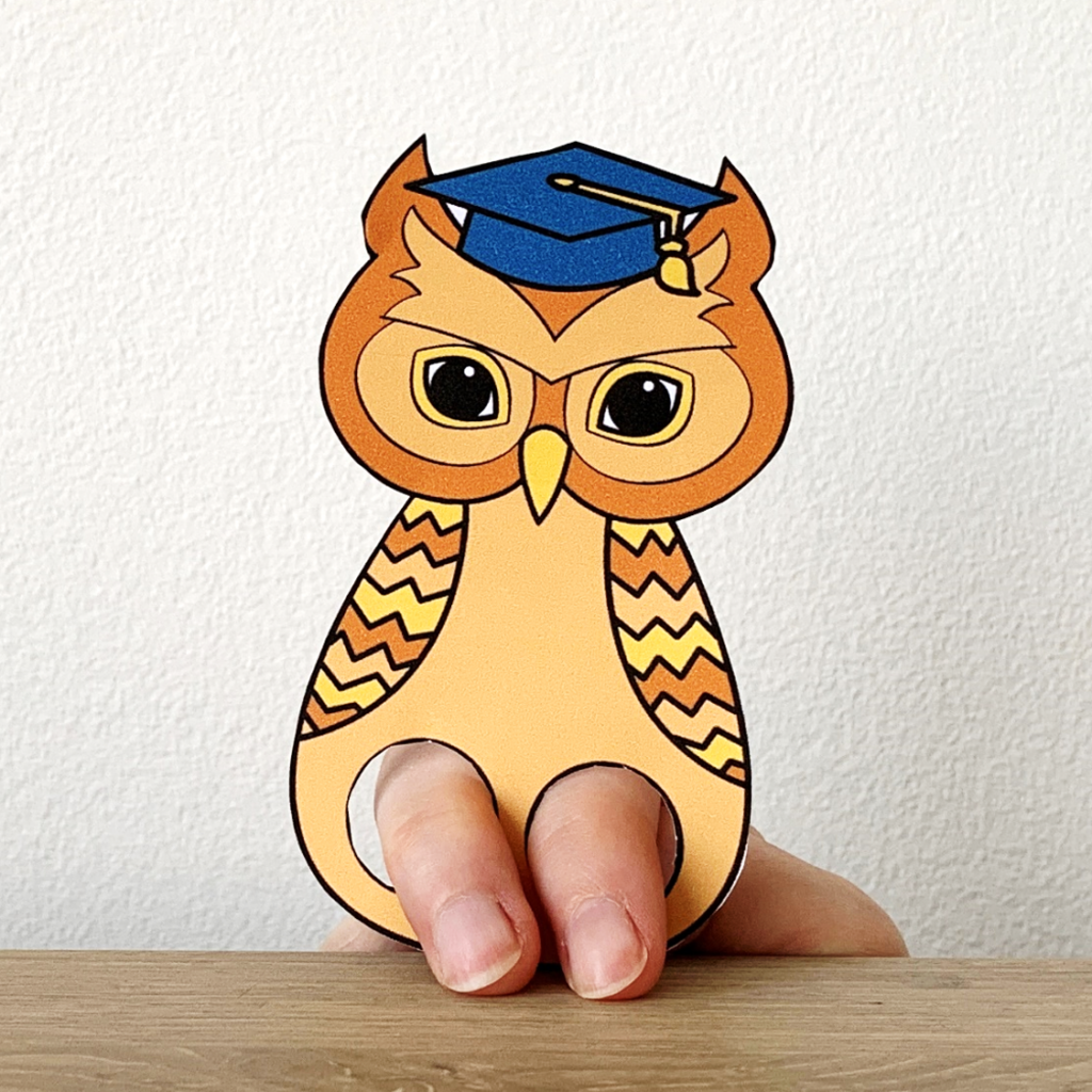 Owl Finger Puppet Printable Woodland Animal Coloring Paper Craft ...