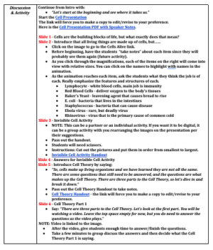 6th Science Lesson Cells and Living Things OAS 6.LS1.1 NGSS MS-LS1-1 ...