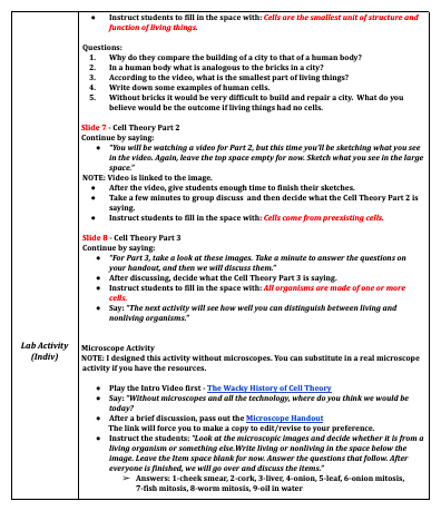 6th Science Lesson Cells and Living Things OAS 6.LS1.1 NGSS MS-LS1-1 ...