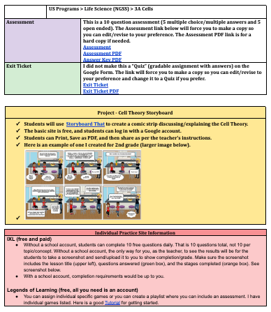6th Science Lesson Cells and Living Things OAS 6.LS1.1 NGSS MS-LS1-1 ...