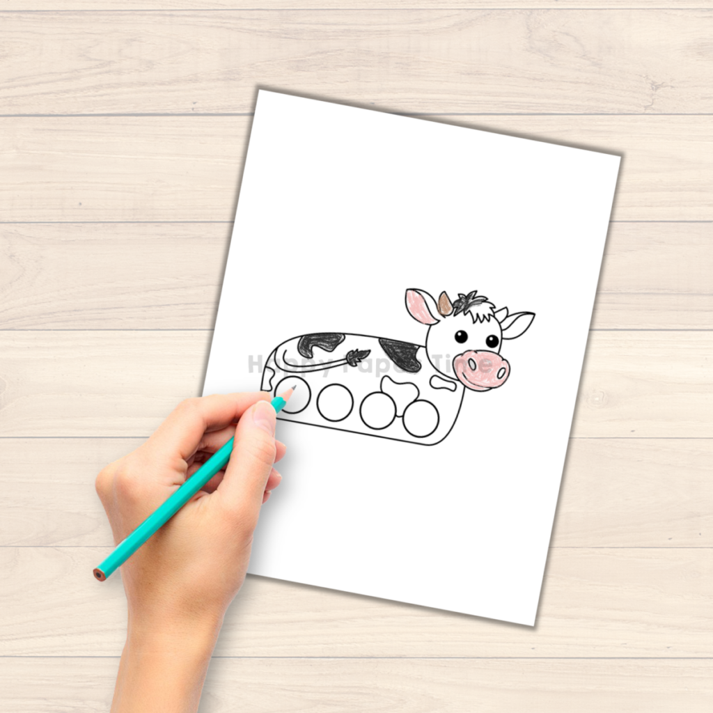 Cow Finger Puppet Printable Farm Animal Coloring Paper Craft Activity ...