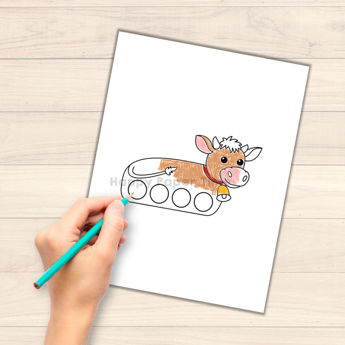 Cow Finger Puppet Printable Farm Animal Coloring Paper Craft Activity ...