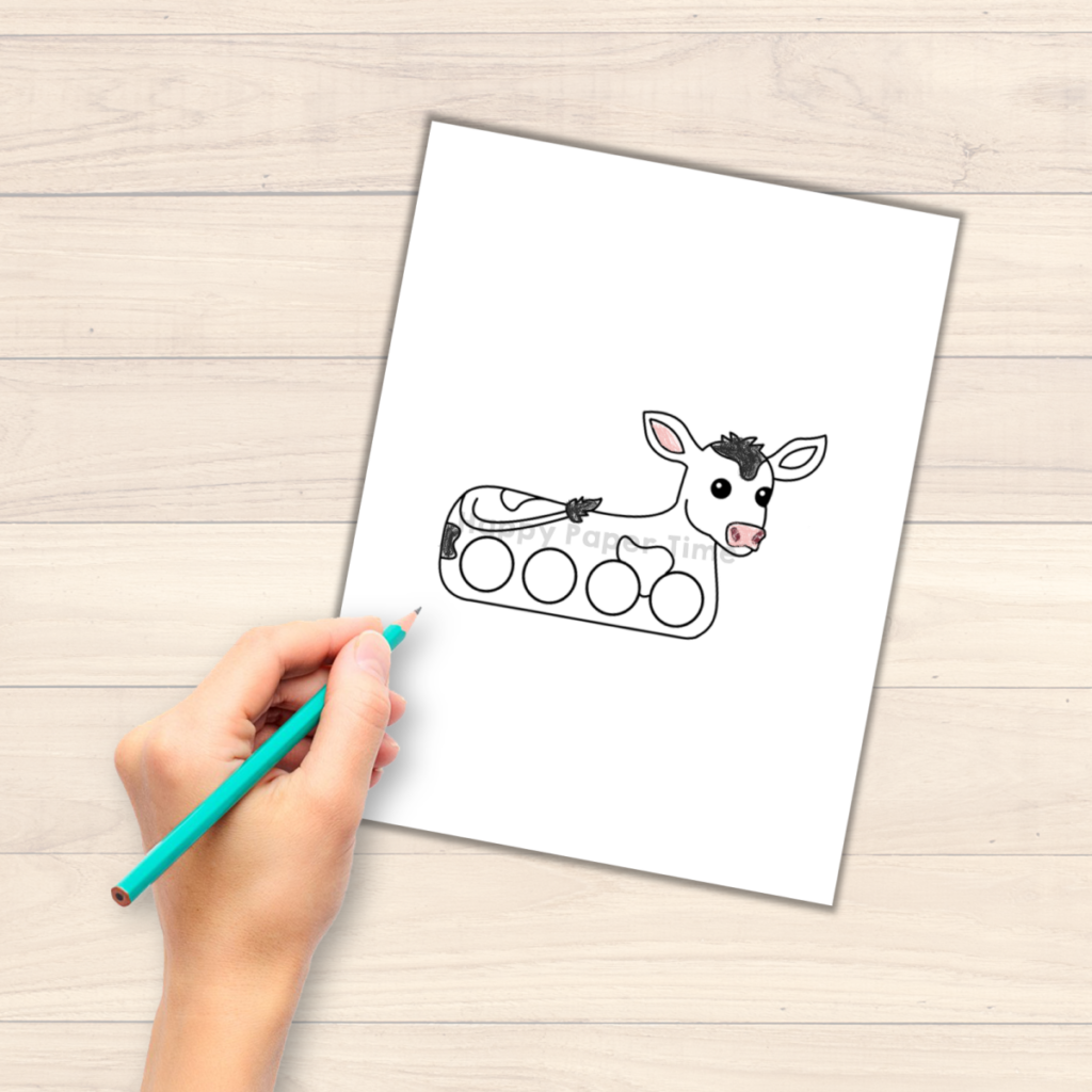 Calf Finger Puppet Printable Farm Animal Coloring Paper Craft Activity ...