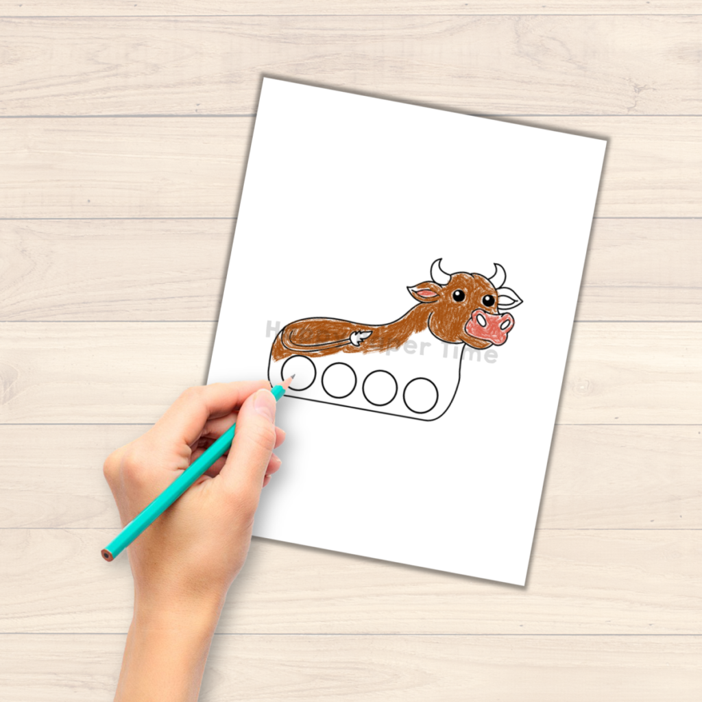 Bull Finger Puppet Printable Farm Animal Coloring Paper Craft Activity ...