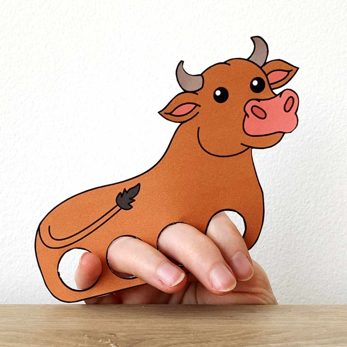 Bull Finger Puppet Printable Farm Animal Coloring Paper Craft Activity ...
