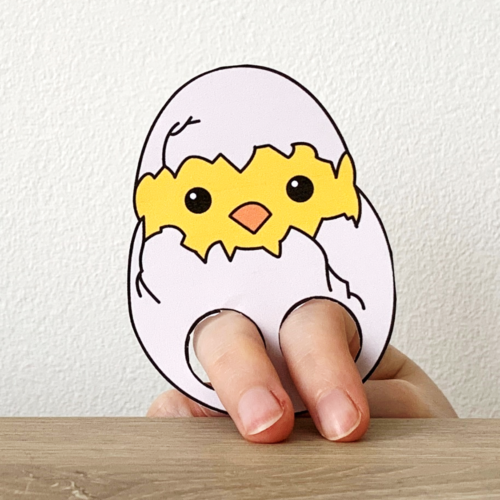 Chick Finger Puppet Printable Farm Animal Coloring Paper Craft Activity ...