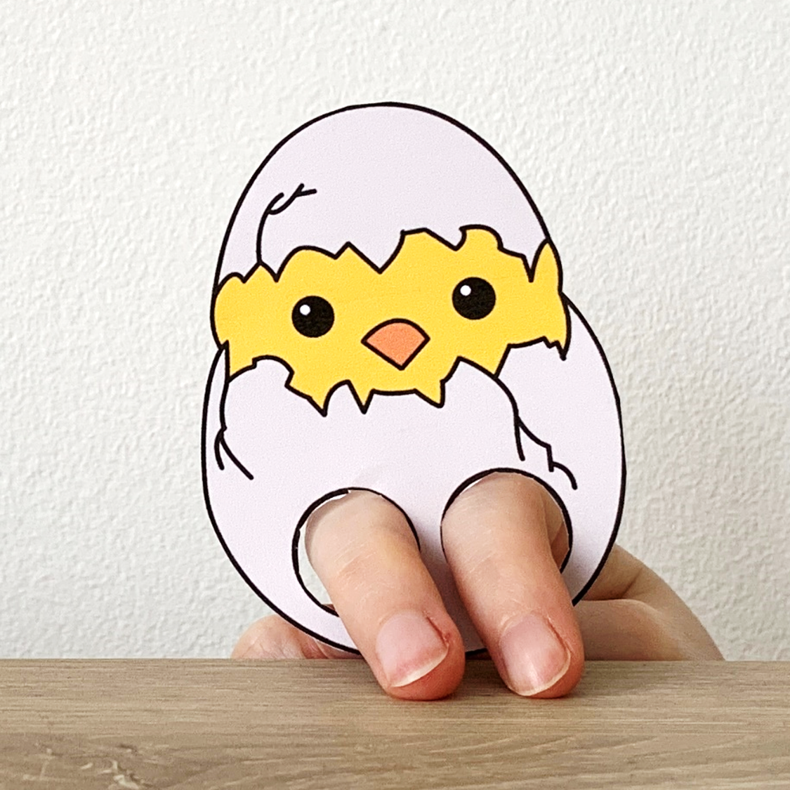 Chick Finger Puppet Printable Farm Animal Coloring Paper Craft Activity ...