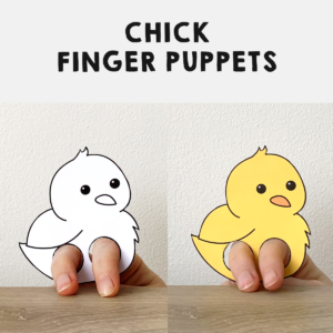 Chick Finger Puppet Printable Farm Animal Coloring Paper Craft Activity ...