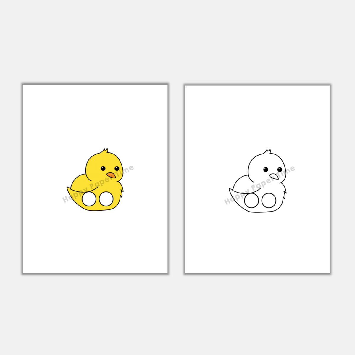 Chick Finger Puppet Printable Farm Animal Coloring Paper Craft Activity ...