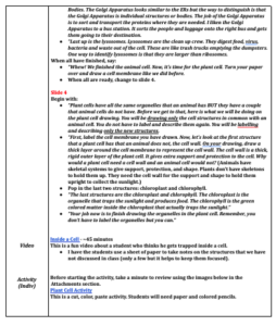 6th Science Lesson Cell Structure and Function OAS 6.LS1.2 NGSS MS-LS1 ...