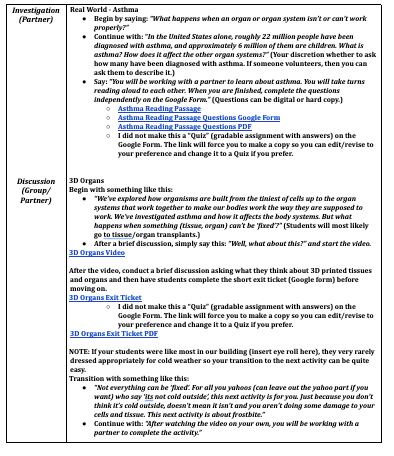 6th Science Lesson Levels of Cell Organization OAS 6.LS1.3 NGSS MS-LS1 ...