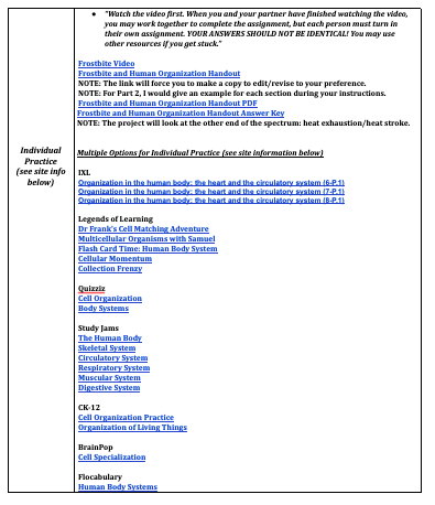 6th Science Lesson Levels of Cell Organization OAS 6.LS1.3 NGSS MS-LS1 ...