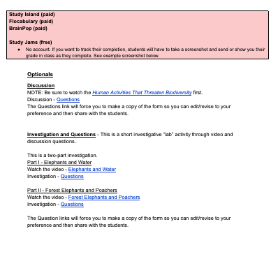 7th Science Lesson Maintaining Biodiversity OAS 7.LS2.5 NGSS MS-LS2-5 ...