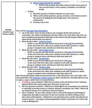 7th Science Lesson Ecosystem Changes and Effects OAS 7.LS2.4 NGSS MS ...