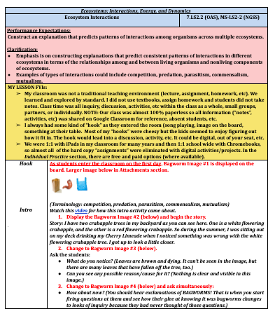 7th Science Lesson Ecosystem Interactions OAS 7.LS2.2 NGSS MS-LS2-2 ...