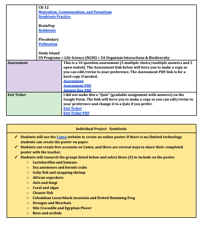 7th Science Lesson Ecosystem Interactions OAS 7.LS2.2 NGSS MS-LS2-2 ...