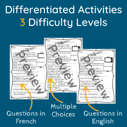 French Reading Comprehension Activity For Beginners. Compréhension de ...