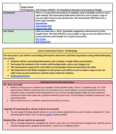 7th Science Lesson Ecosystem Relationships OAS 7.LS2.1 NGSS MS-LS2-1 ...