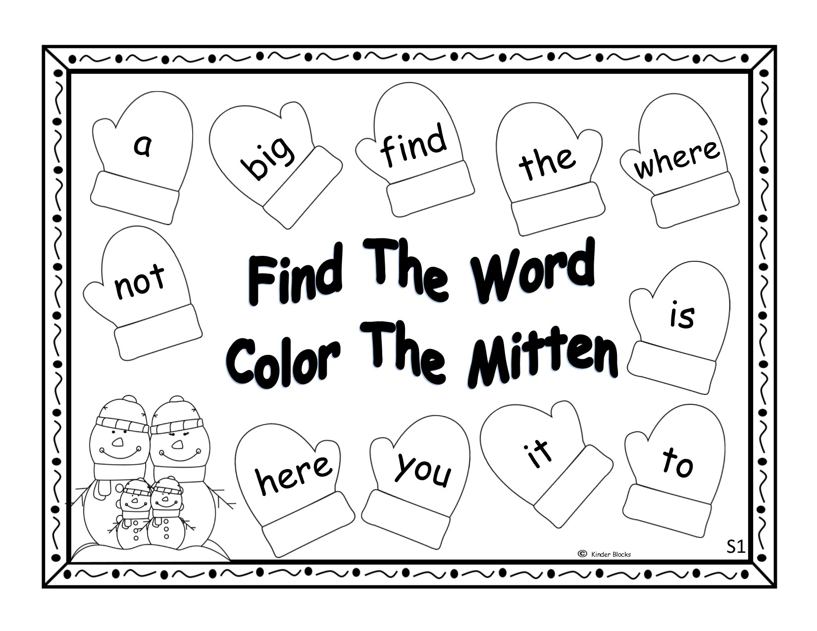 Finding Words In The Snow - Pre-Primer High Frequency Word List | Made ...