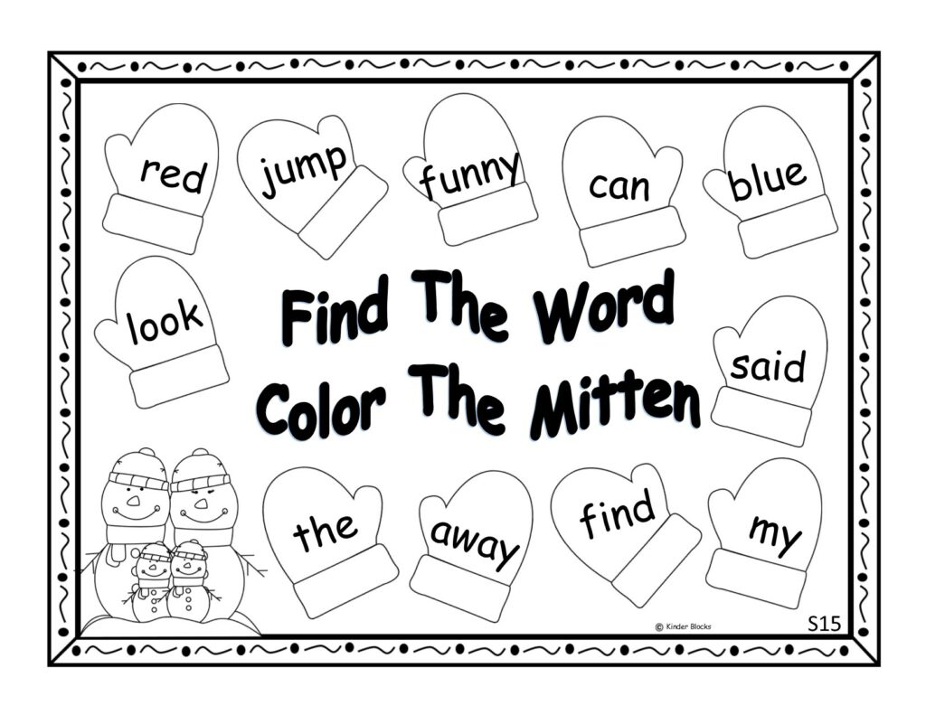 Finding Words In The Snow - Pre-Primer High Frequency Word List - Made ...