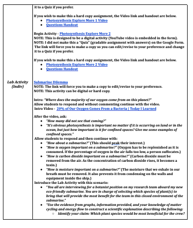 7th Science Lesson Photosynthesis OAS 7.LS1.6 NGSS MS-LS1-6 | Made By ...