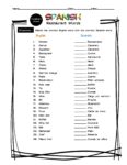 Spanish Sports Equipment Vocabulary Matching Worksheet & Answer Key ...
