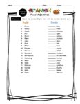 Spanish Food Adjectives Vocabulary Matching Worksheet & Answer Key ...