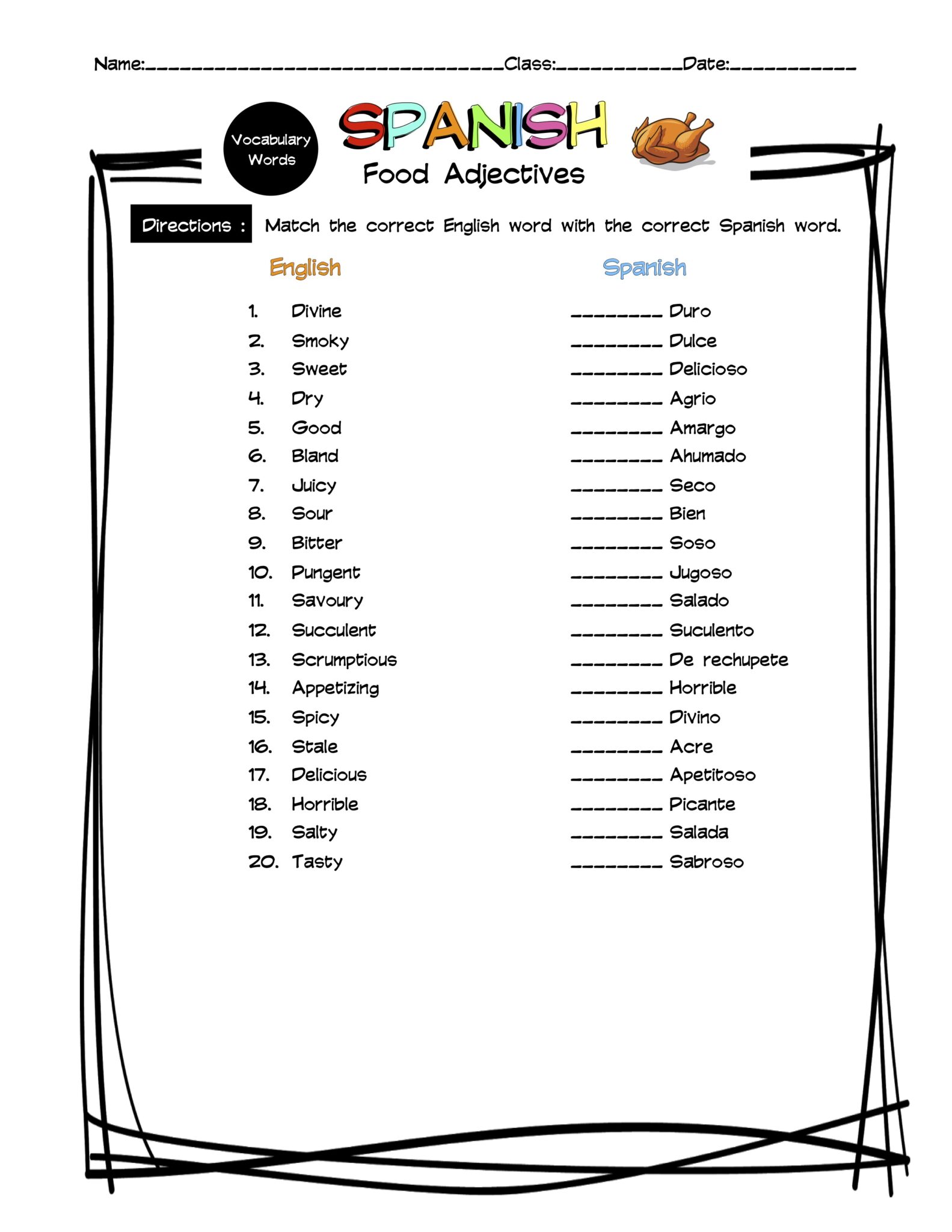 Spanish Greetings Vocabulary Matching Worksheet Answer Key Made By Spanish Greetings Vocabulary Matching Worksheet Answer Key Made By