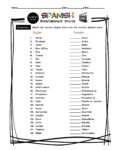 Spanish Christmas Words Vocabulary Word List Worksheet & Answer Keys ...