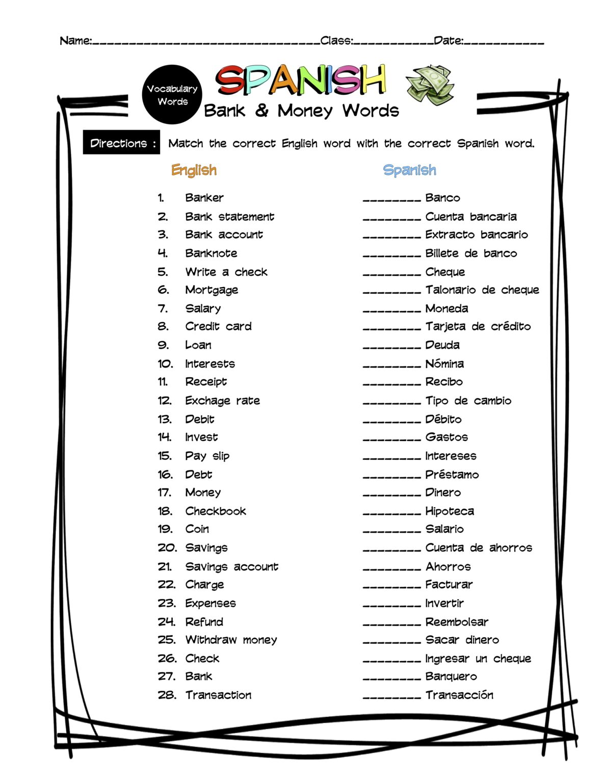 Spanish Ailments Injuries Vocabulary Matching Worksheet Answer Key spanish-ailments-injuries-vocabulary-matching-worksheet-answer-key