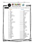 Spanish Months & Seasons Vocabulary Word List Worksheet & Answer Key ...