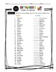 Spanish Types Of Sports Vocabulary Matching Worksheet & Answer Key ...