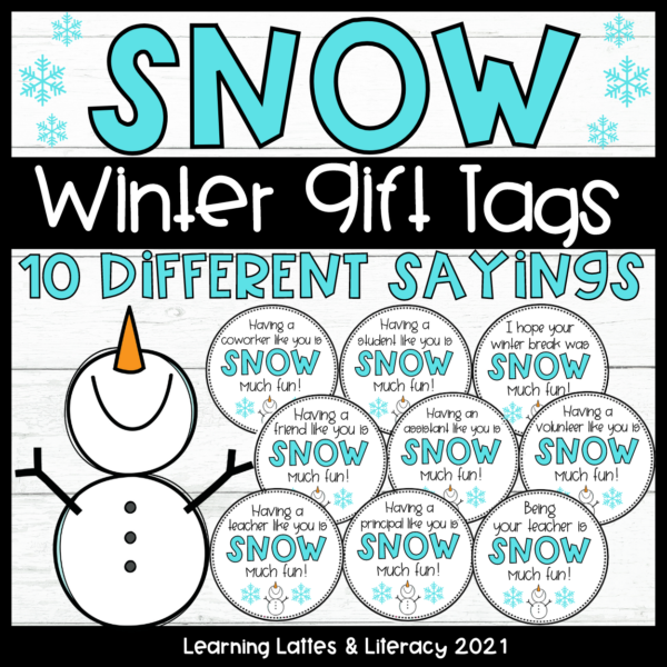 Snowman Gift Tags Winter January Tags Snow Much Fun Teacher Volunteer ...