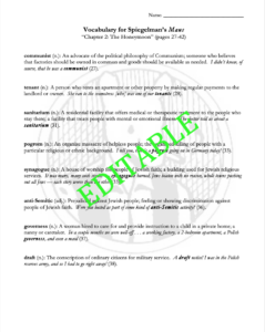 THE COMPLETE MAUS Unit Plan: Discussion Questions, Worksheets, Reading ...