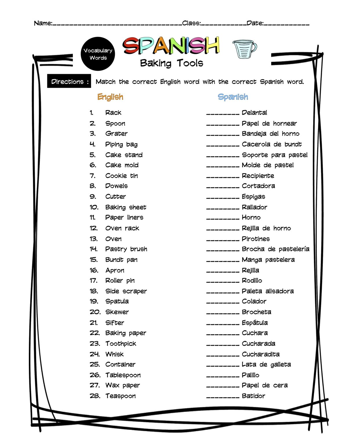 Spanish Outdoor Terrain Vocabulary Word List Column Worksheet Made By Spanish Outdoor Terrain Vocabulary Word List Column Worksheet Made By
