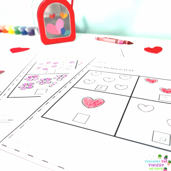 Valentine's Day Kindergarten Math Worksheets for kids| How Many ...