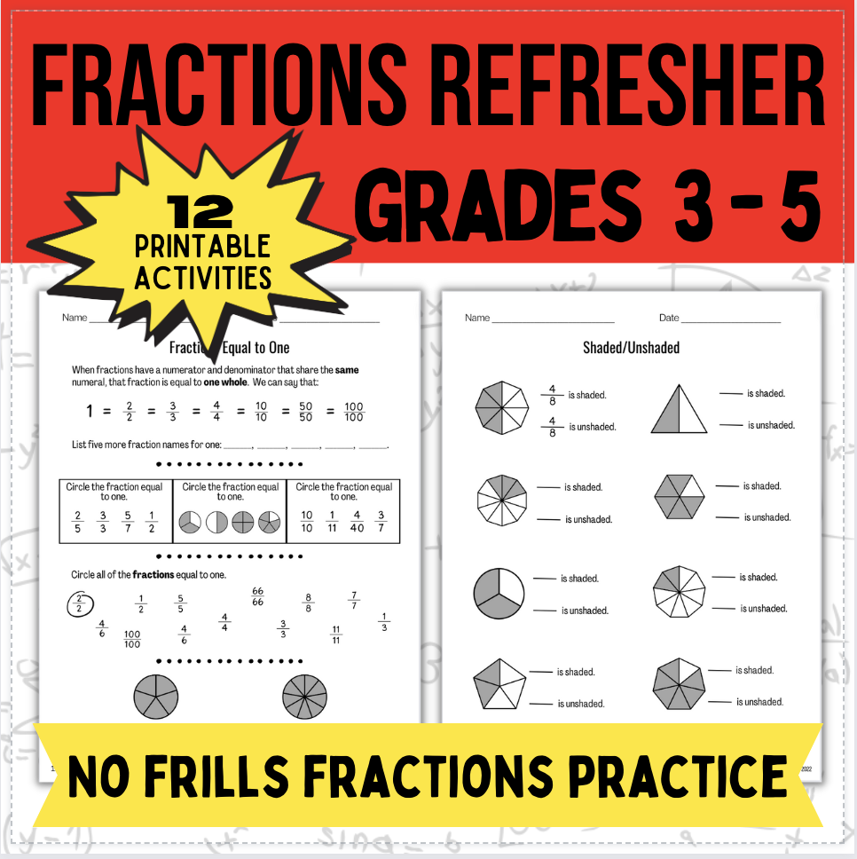 BUNDLE: Fractions for Grades 3, 4, 5 | Made By Teachers