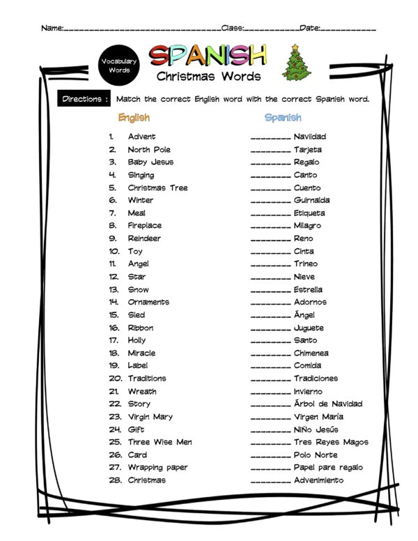 Spanish Christmas Word Search Worksheet | Made By Teachers