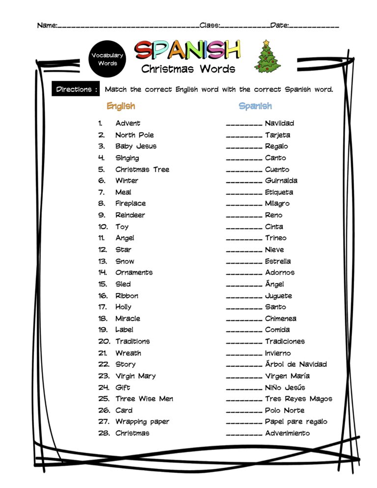 Spanish Christmas Word Search Worksheet | Made By Teachers
