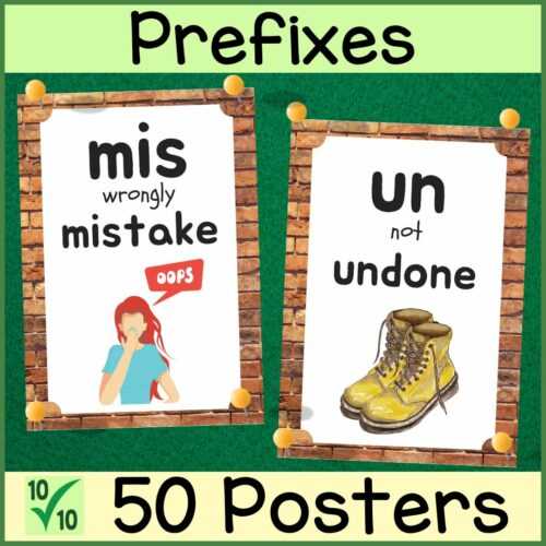 Prefixes - Poster Anchor Charts for Classroom Displays and Word Walls ...
