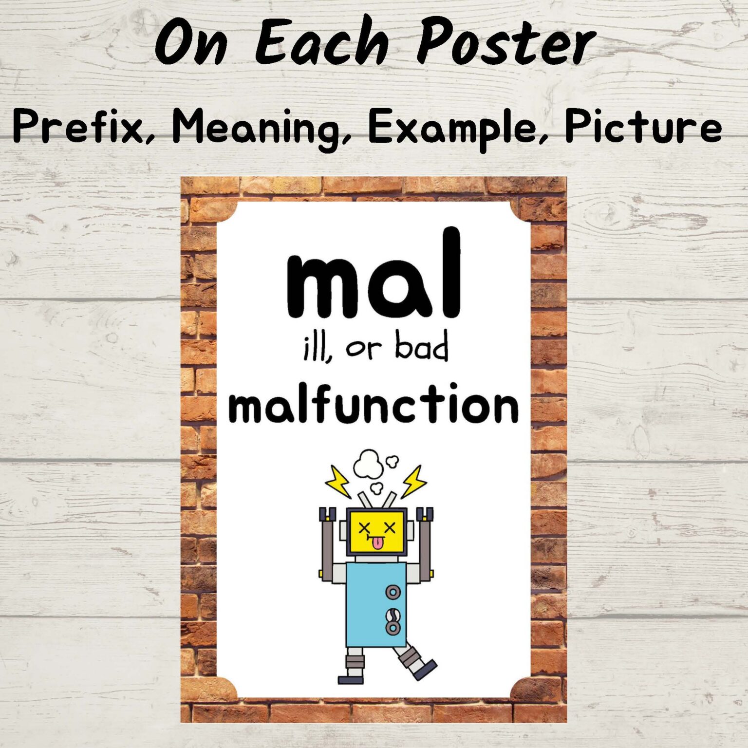 Prefixes - Poster Anchor Charts for Classroom Displays and Word Walls ...