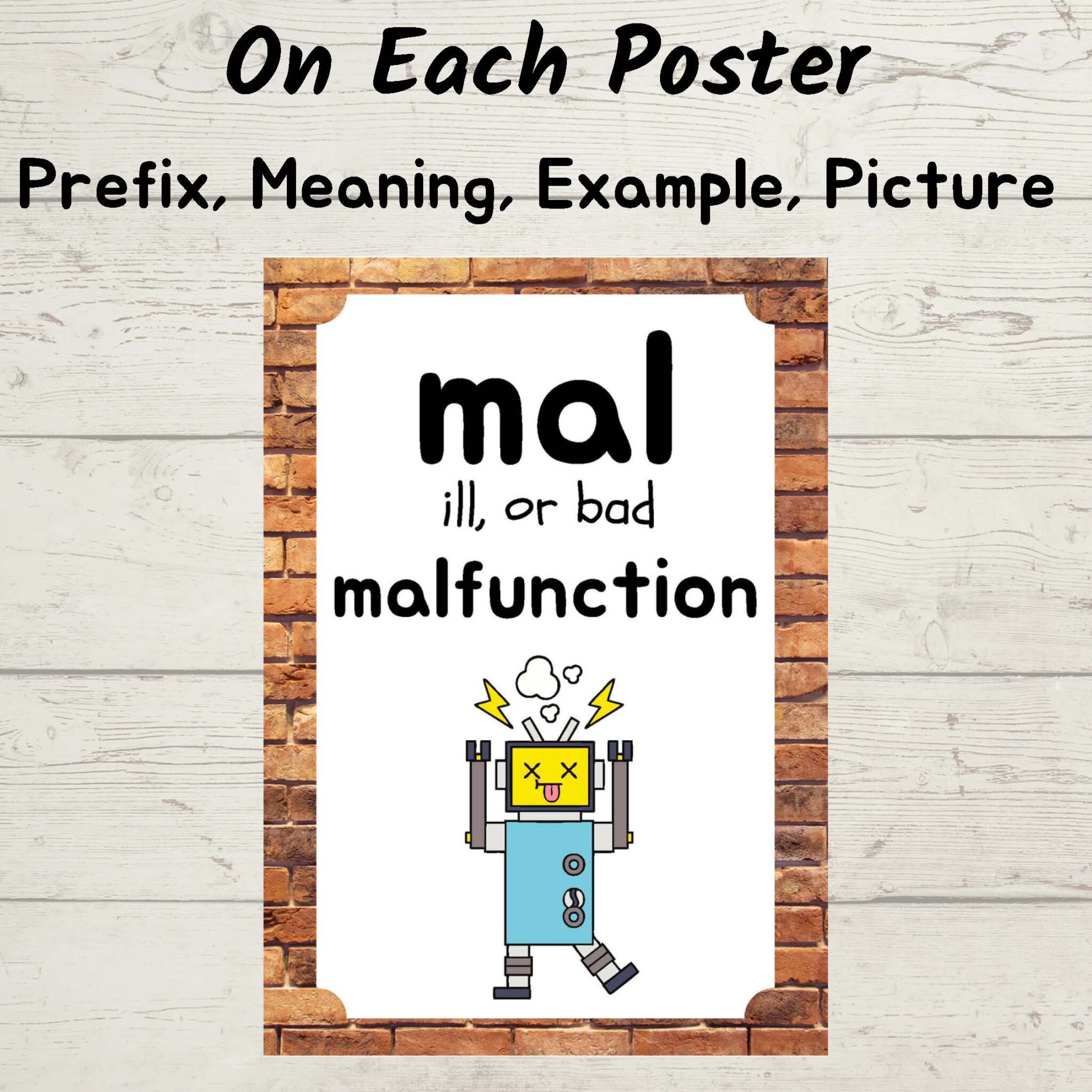 Prefixes - Poster Anchor Charts for Classroom Displays and Word Walls ...