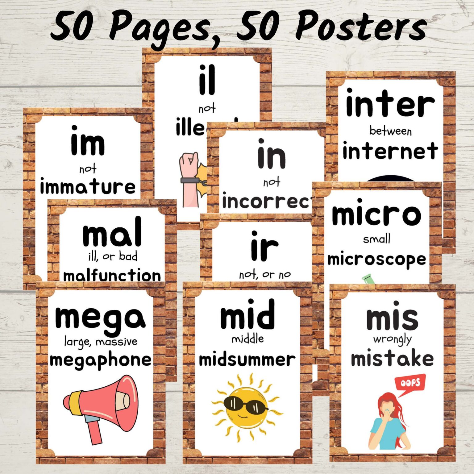 Prefixes - Poster Anchor Charts for Classroom Displays and Word Walls ...