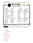 Spanish Common Phrases Vocabulary Word List Worksheet & Answer Key ...