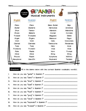 Spanish Family Members Vocabulary Matching Worksheet & Answer Key ...